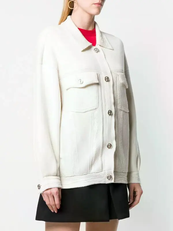BARRIE Oversized Denim-effect Jacket - Neutrals