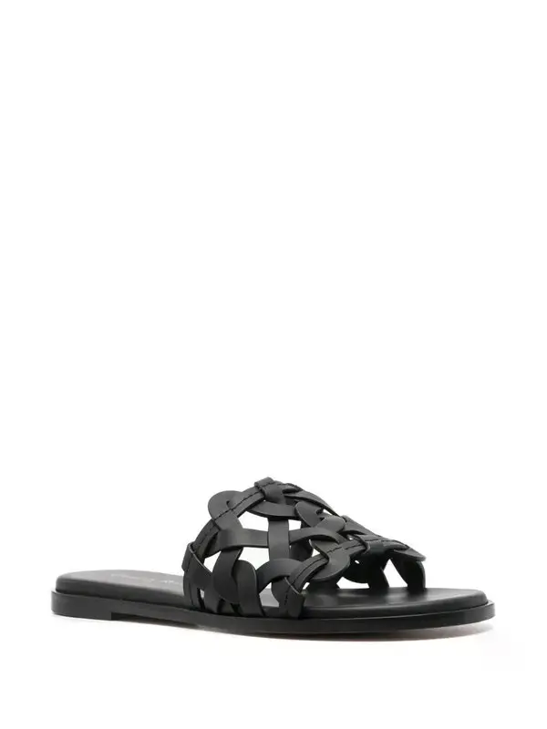 GIANVITO ROSSI Amalfi Leather Sandals - Black