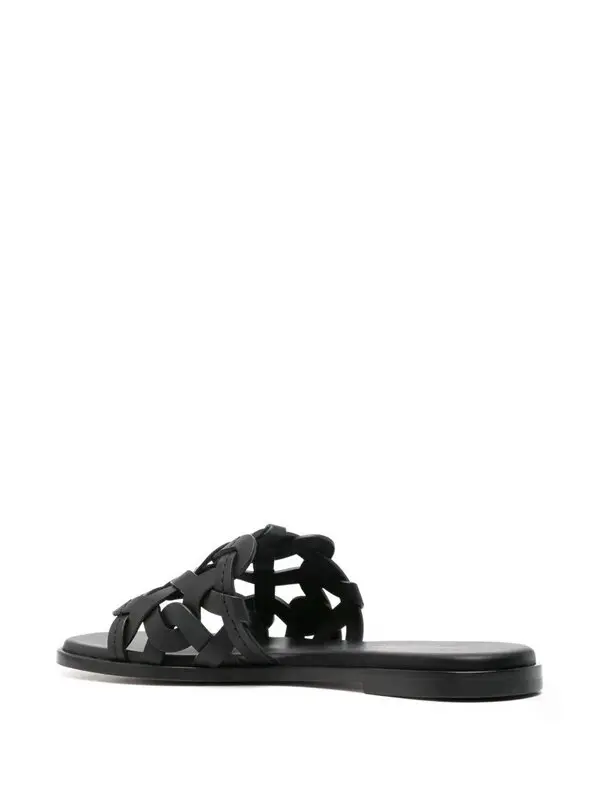 GIANVITO ROSSI Amalfi Leather Sandals - Black