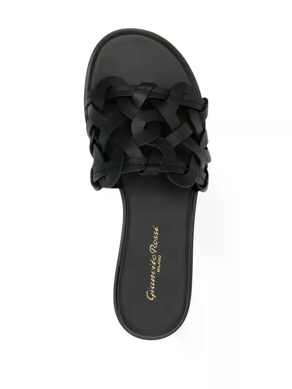 GIANVITO ROSSI Amalfi Leather Sandals - Black