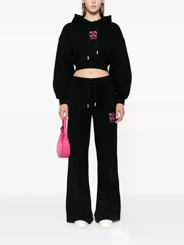 Off-White Arrows-embroidered Cropped Hoodie