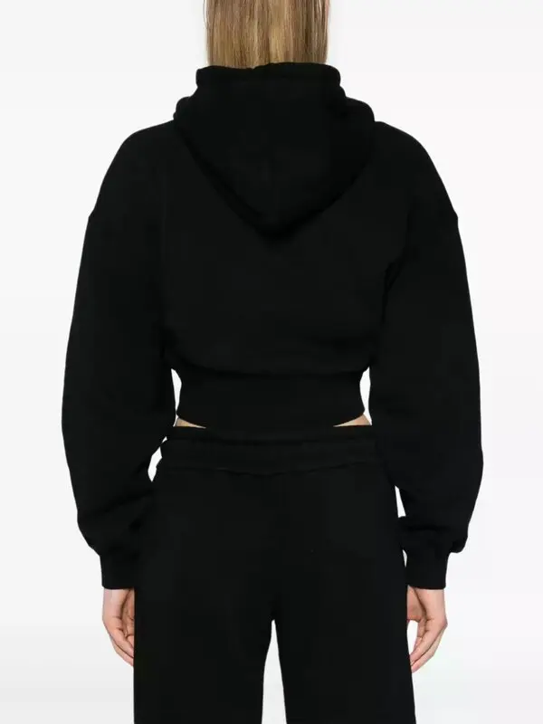 Off-White Arrows-embroidered Cropped Hoodie