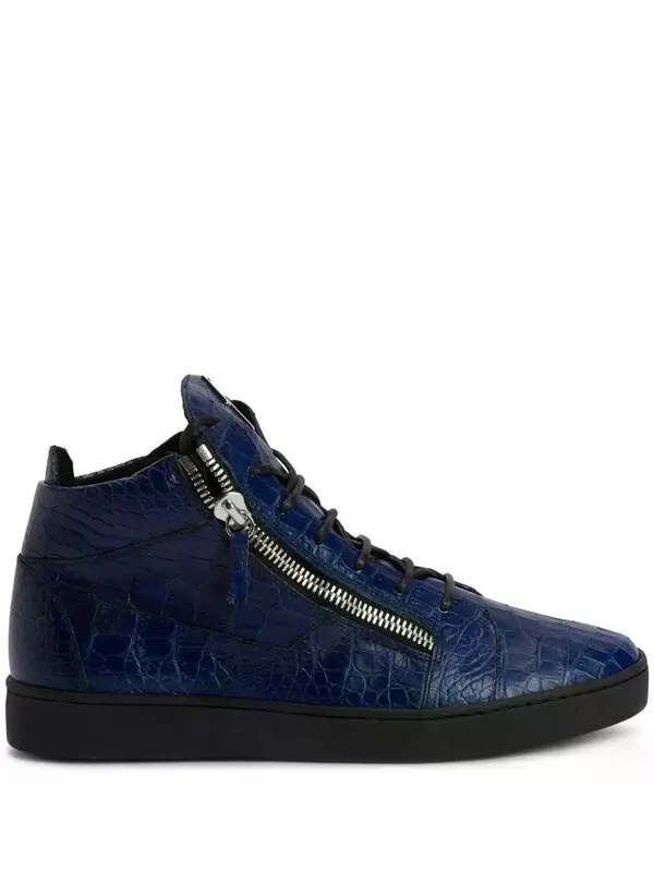 GIUSEPPE ZANOTTI Kriss Crocodile-effect Mid-top Sneakers