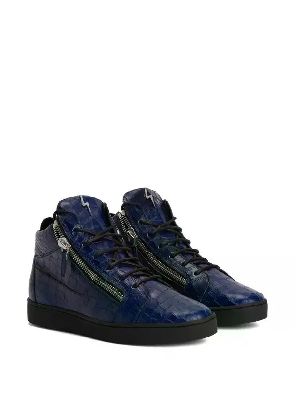 GIUSEPPE ZANOTTI Kriss Crocodile-effect Mid-top Sneakers