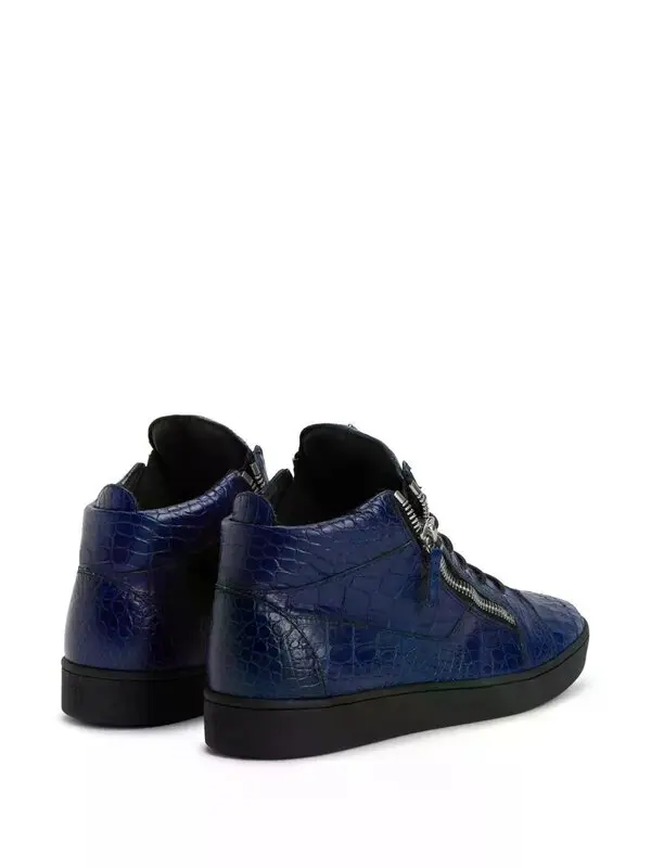 GIUSEPPE ZANOTTI Kriss Crocodile-effect Mid-top Sneakers