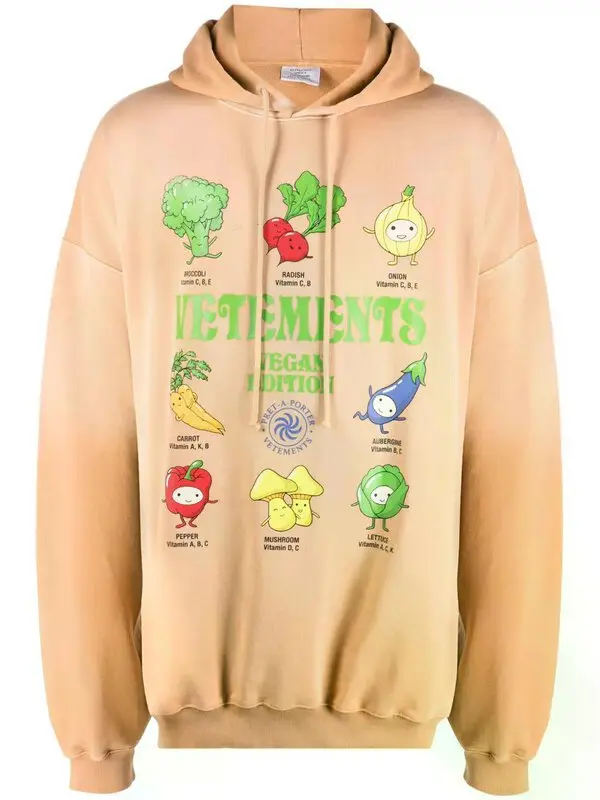 Vetements Vegan Logo Drawstring Hood
