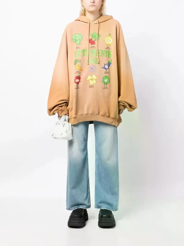 Vetements Vegan Logo Drawstring Hood