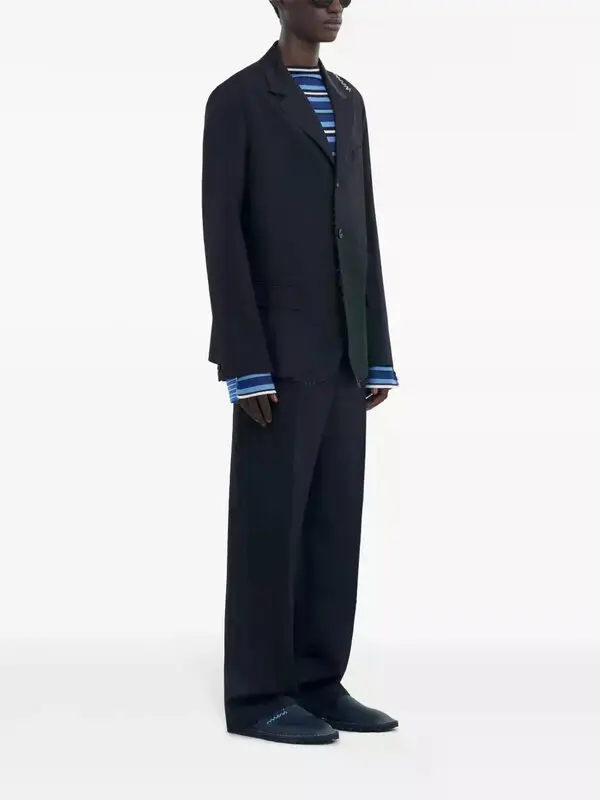 Marni Logo-embroidered Wool Blazer