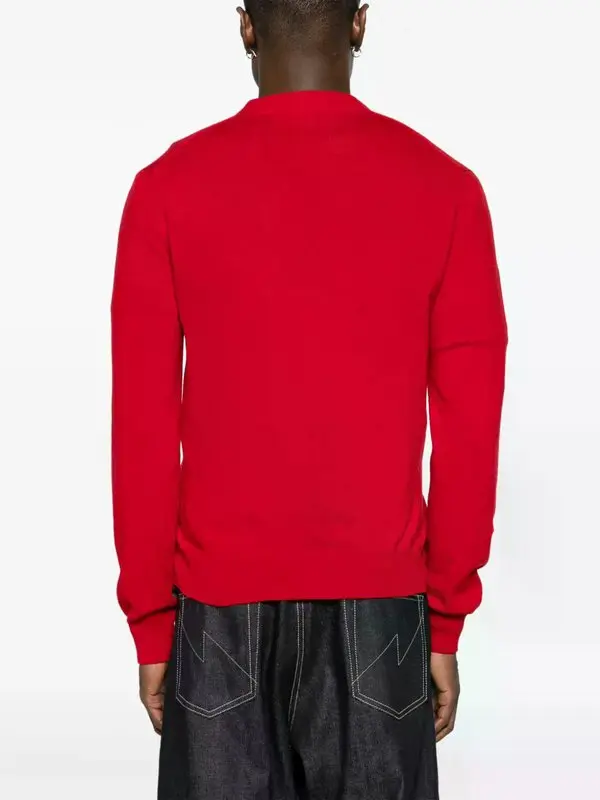 Play Comme Des Garcon Double-heart Wool Cardigan