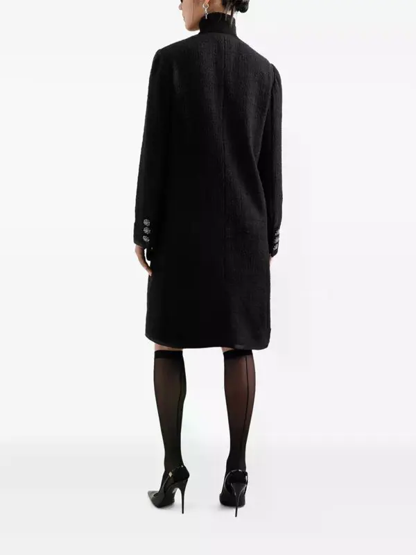 Dolce & Gabbana Tweed Single-breasted Coat - Black