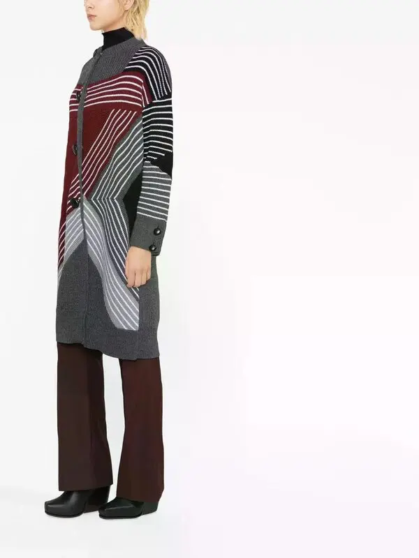 Stella McCartney Striped Virgin Wool Cardigan Coat