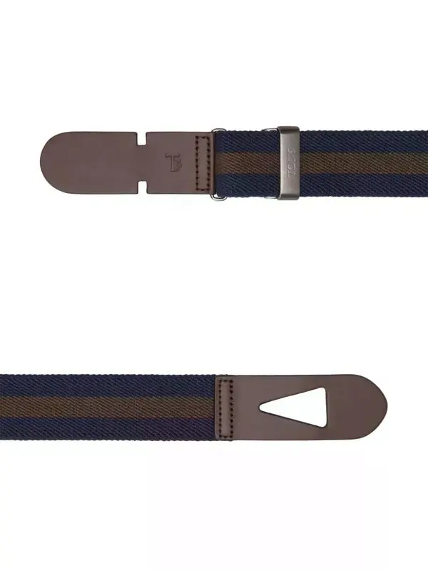 TOD'S Striped Snap-buckle Belt