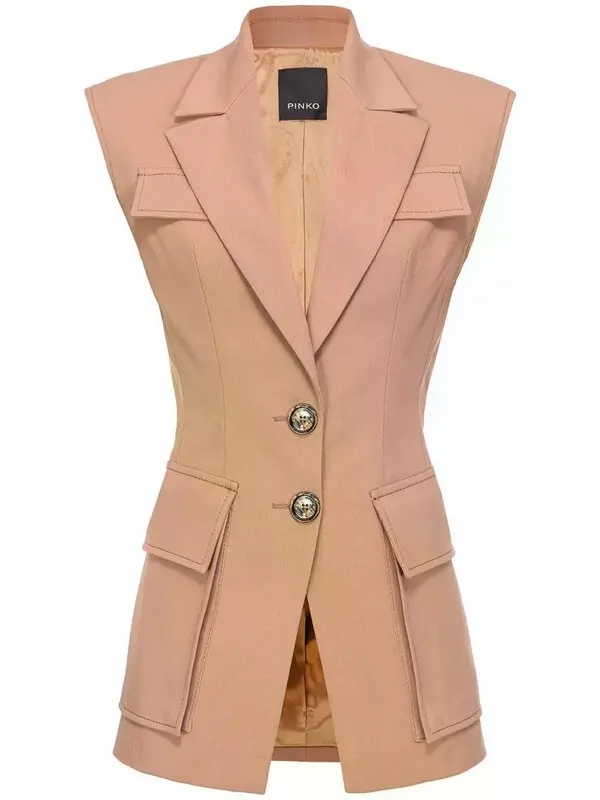 Pinko Single-breasted Twill Waistcoat