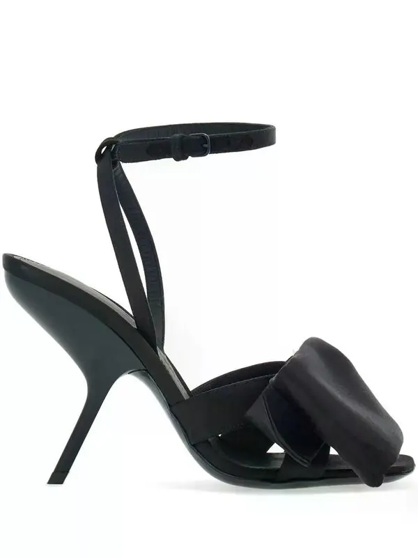 FERRAGAMO Asymmetric-bow Satin Sandals