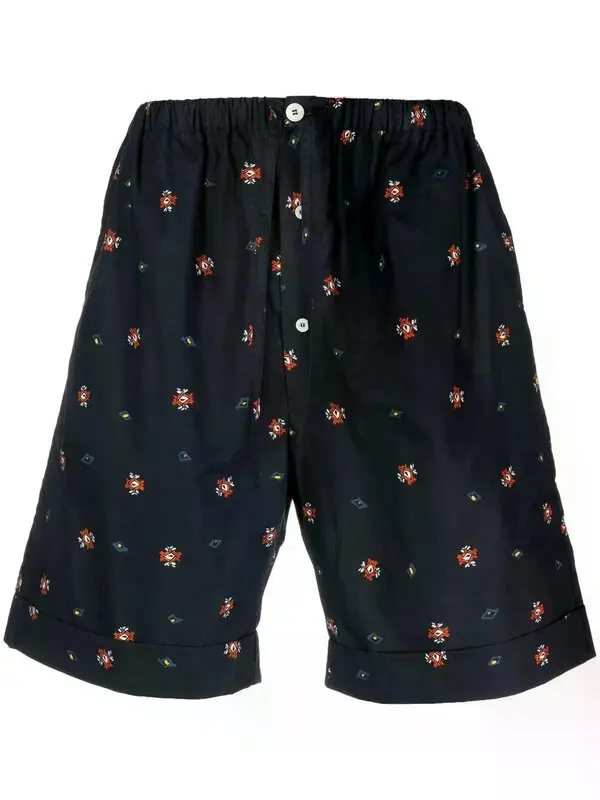 Nick Fouquet Graphic Print Drawstring Shorts