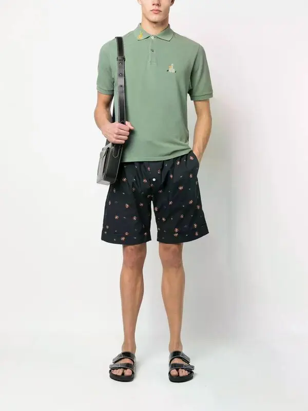 Nick Fouquet Graphic Print Drawstring Shorts