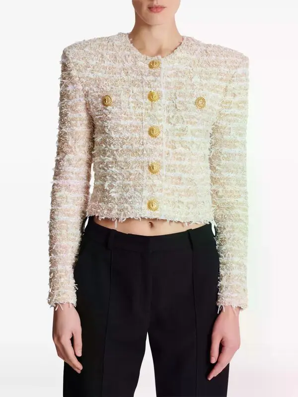 Balmain Cropped Tweed Jacket