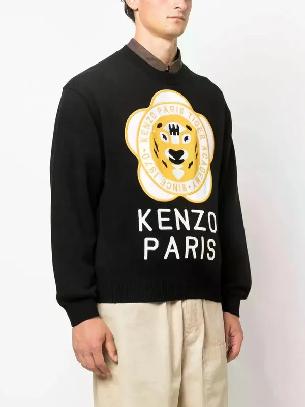 Kenzo Logo-patch Wool-cotton Jumper