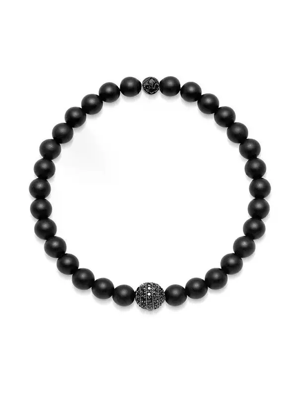 NIALAYA JEWELRY Matte Onyx Beaded Bracelet - Black