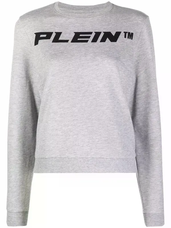 Philipp Plein Logo-print Mélange-effect Sweatshirt - Grey