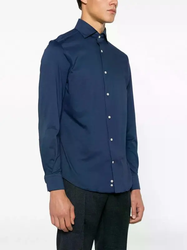 Boggi Milano Long-sleeve Jersey Shirt - Blue