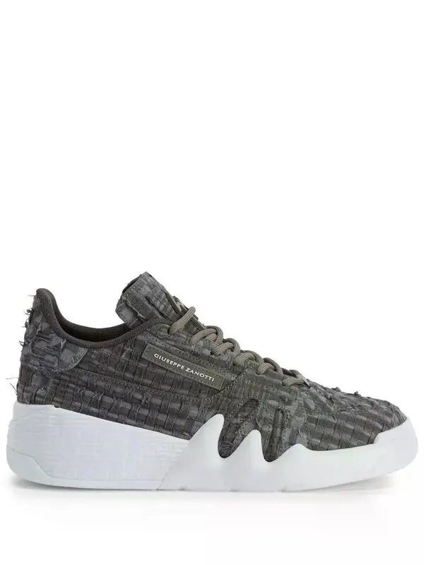 GIUSEPPE ZANOTTI Talon Lace-up Low-top Sneakers - Grey