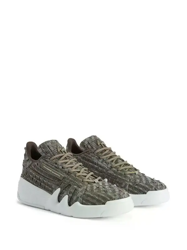 GIUSEPPE ZANOTTI Talon Lace-up Low-top Sneakers - Grey