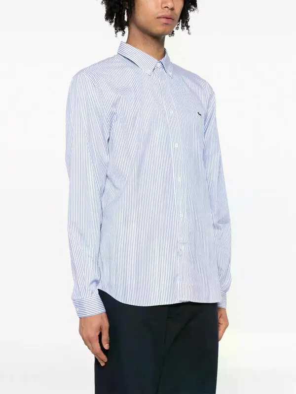 Lacoste Logo-patch Striped Cotton Shirt