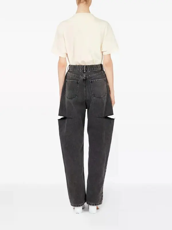 MAISON MARGIELA High-rise Tapered Jeans With Cut-out Detail - Black