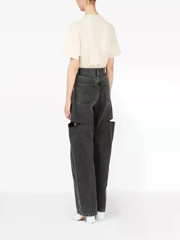 MAISON MARGIELA High-rise Tapered Jeans With Cut-out Detail - Black