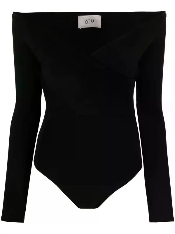 ATU BODY COUTURE Off-shoulder V-neck Long-sleeve Bodysuit