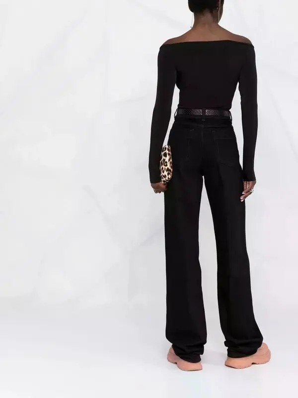 ATU BODY COUTURE Off-shoulder V-neck Long-sleeve Bodysuit