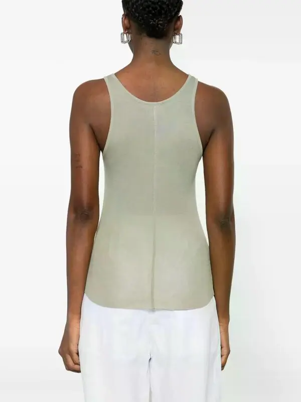 THOM KROM Fine-ribbed Crew Neck Tank Top - Green