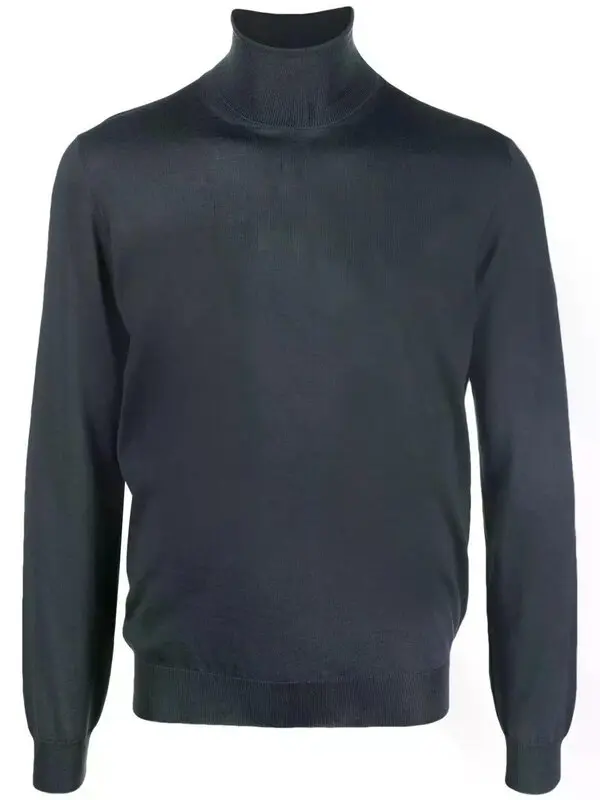 DELL'OGLIO Fine-knit Roll-neck Jumper - Grey