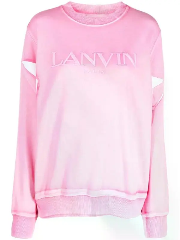 LANVIN Embroidered-logo Crew-neck Sweatshirt