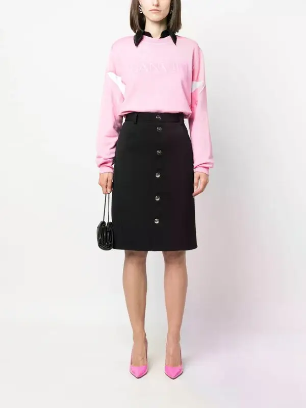 LANVIN Embroidered-logo Crew-neck Sweatshirt