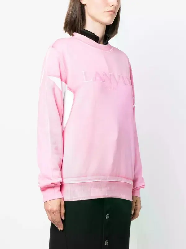 LANVIN Embroidered-logo Crew-neck Sweatshirt