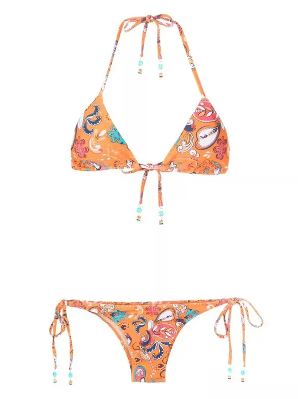 AMIR SLAMA Graphic-print Bikini Set - Orange