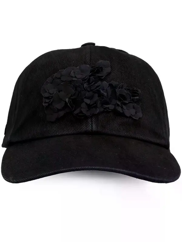 Lacoste X Lemarié Floral-appliqué Cap - Black
