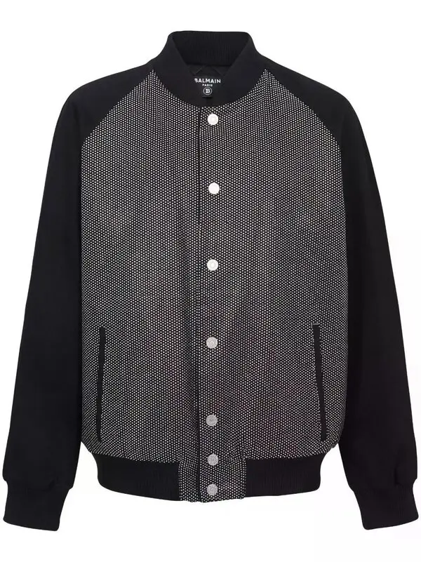 Balmain Rhinestone Embellished Bomber Jacket