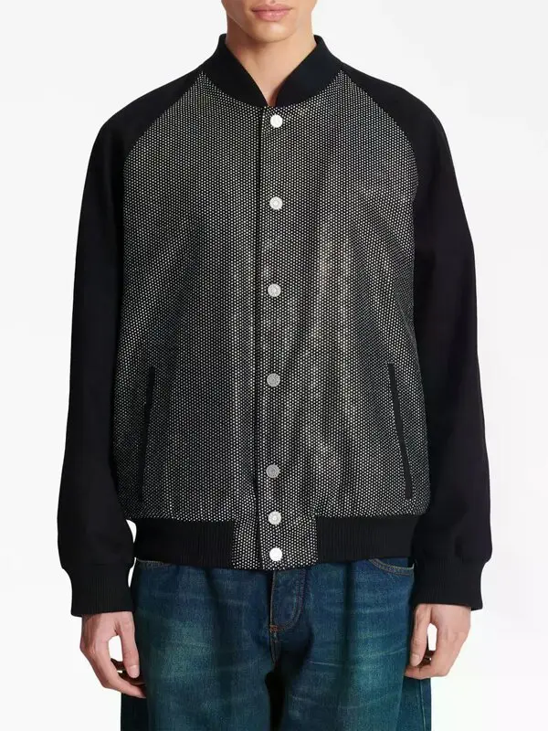 Balmain Rhinestone Embellished Bomber Jacket