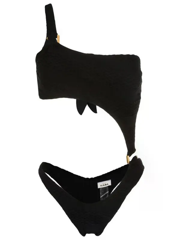 AMIR SLAMA Cut-out One-shoulder Swimsuit - Black