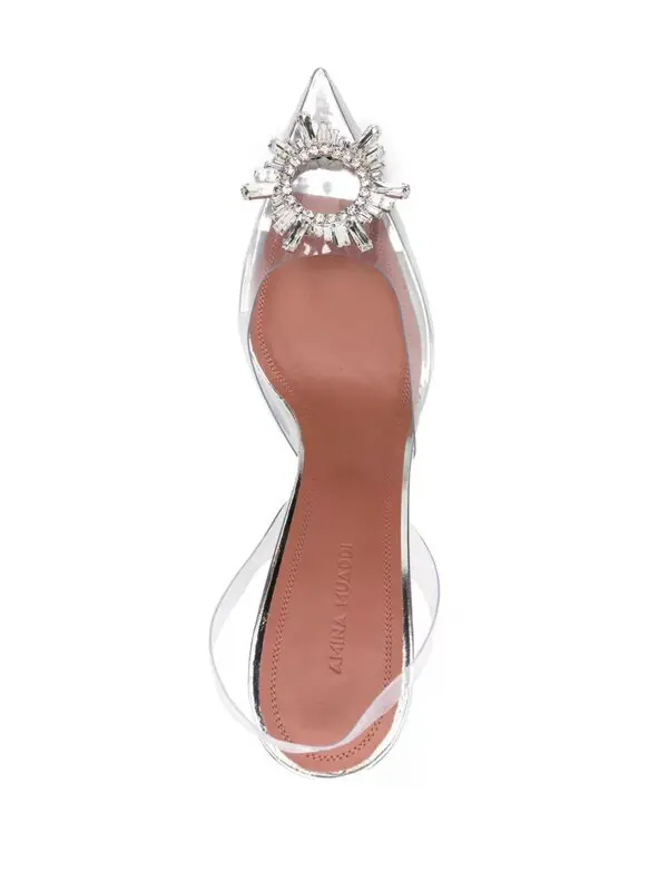 Amina Muaddi Begum Glass Slingback Pumps