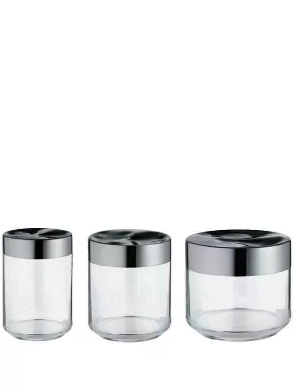 ALESSI Glass Jars - Silver