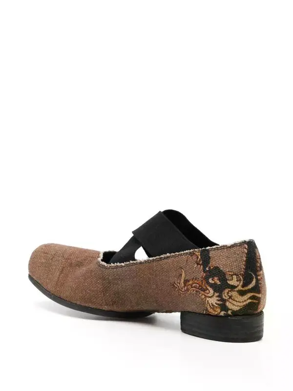 UMA WANG Printed Ballerina Shoes - Brown