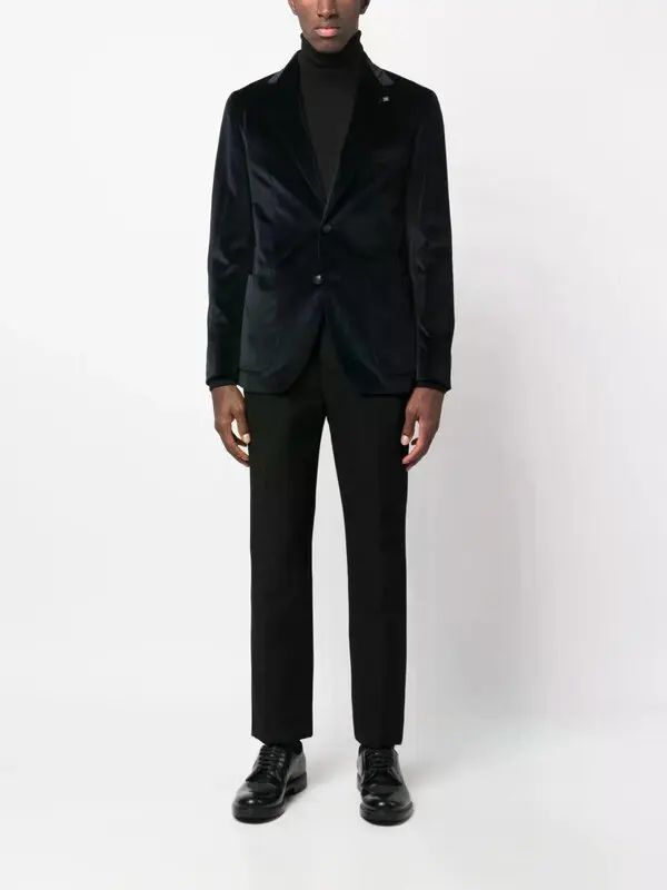 Tagliatore Logo-plaque Velvet Blazer