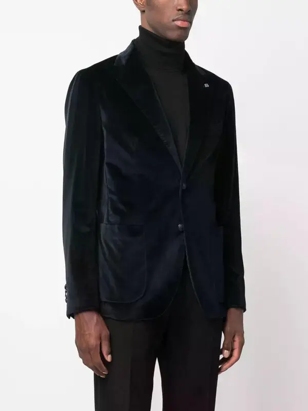 Tagliatore Logo-plaque Velvet Blazer
