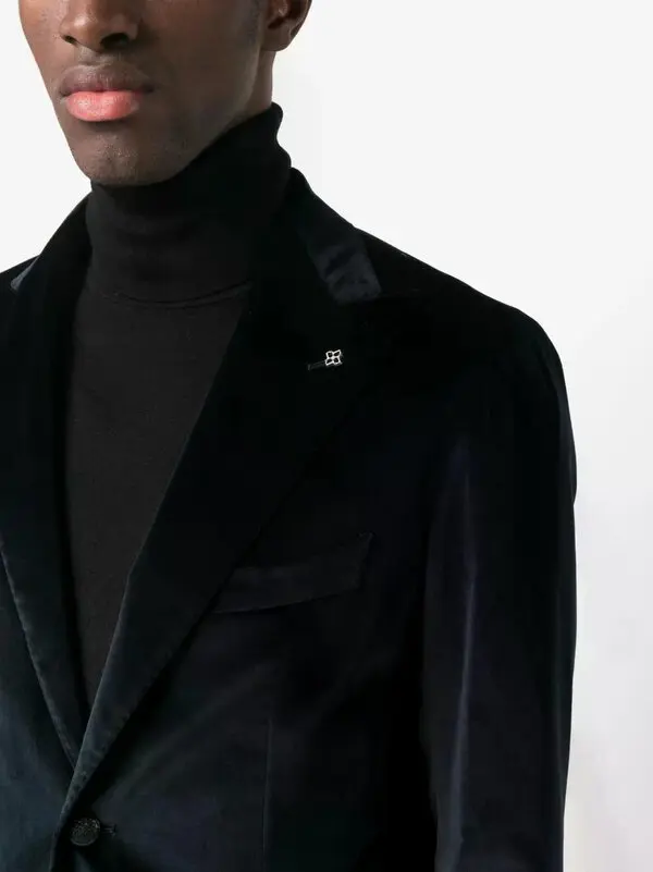 Tagliatore Logo-plaque Velvet Blazer