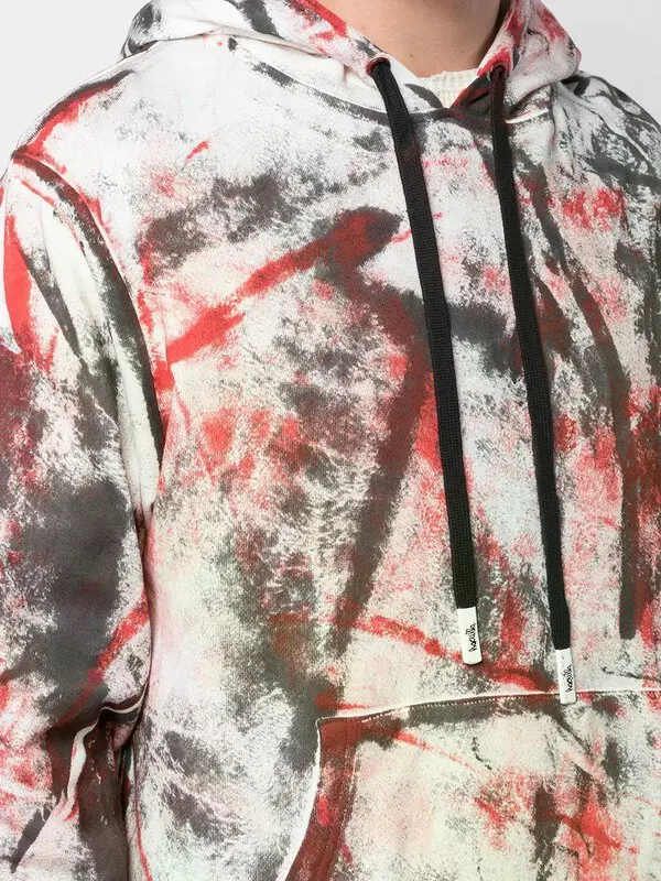 HACULLA. Hand-painted Cotton Hoodie - Red