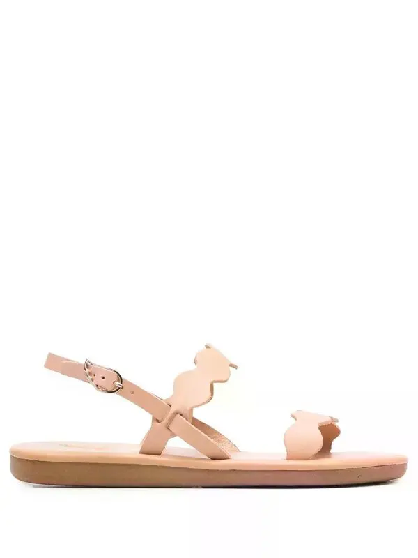 ANCIENT GREEK SANDALS Scallop Leather Sandals - Neutrals